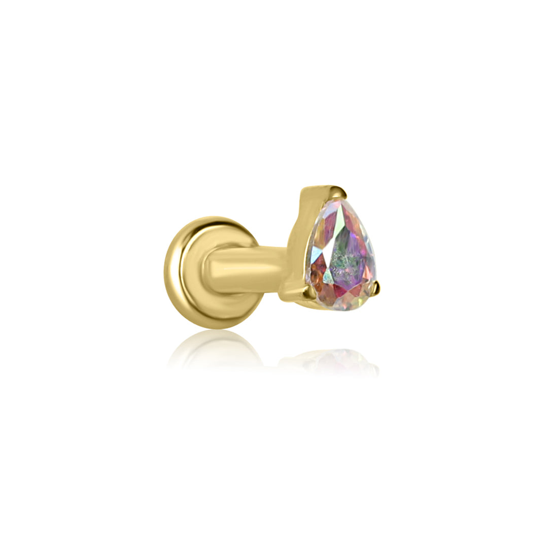 Teardrop Flat-Back Labret Stud | Titanium | Threadless Piercing Jewellery