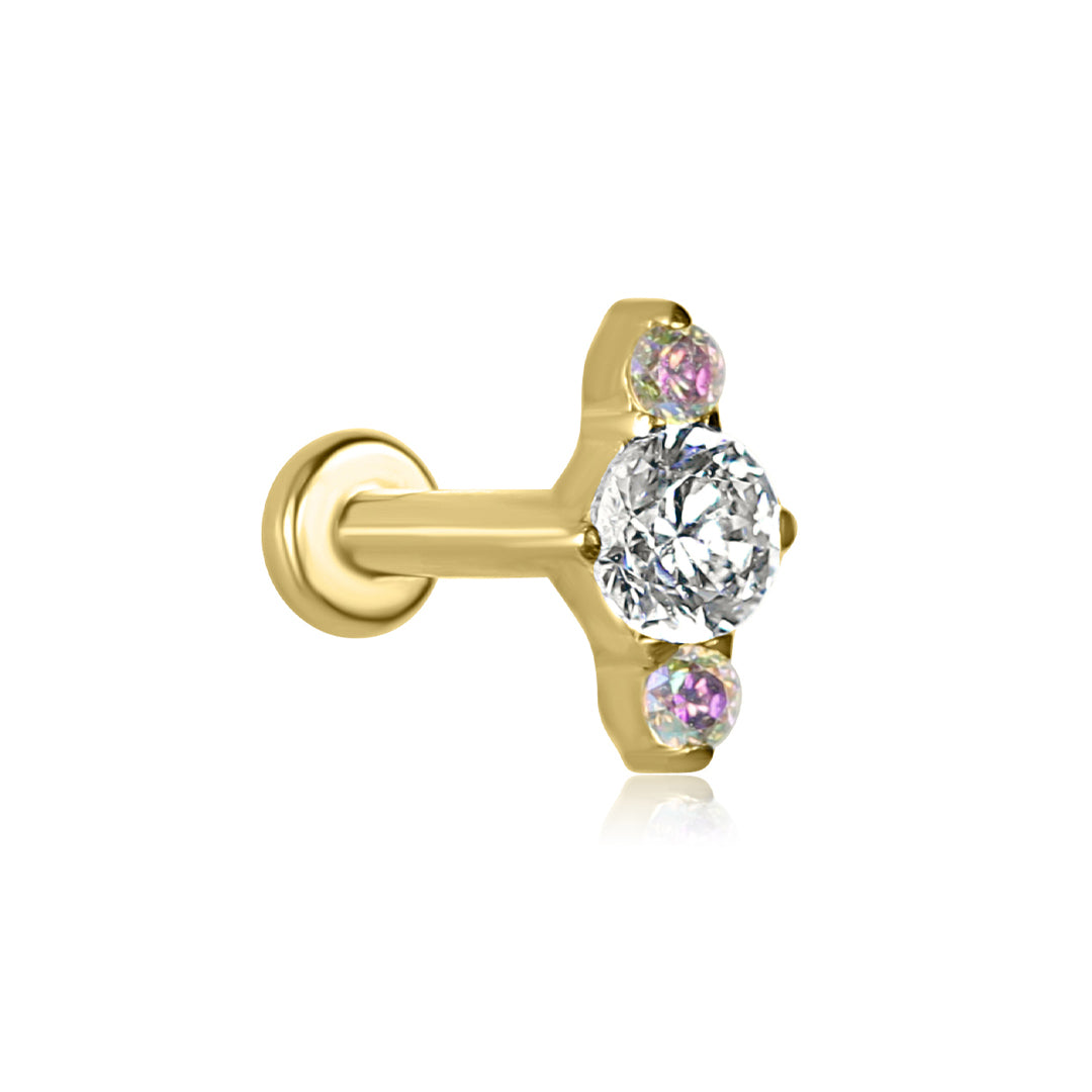 Selene Flat-Back Labret Stud | Titanium | Threadless Piercing Jewellery