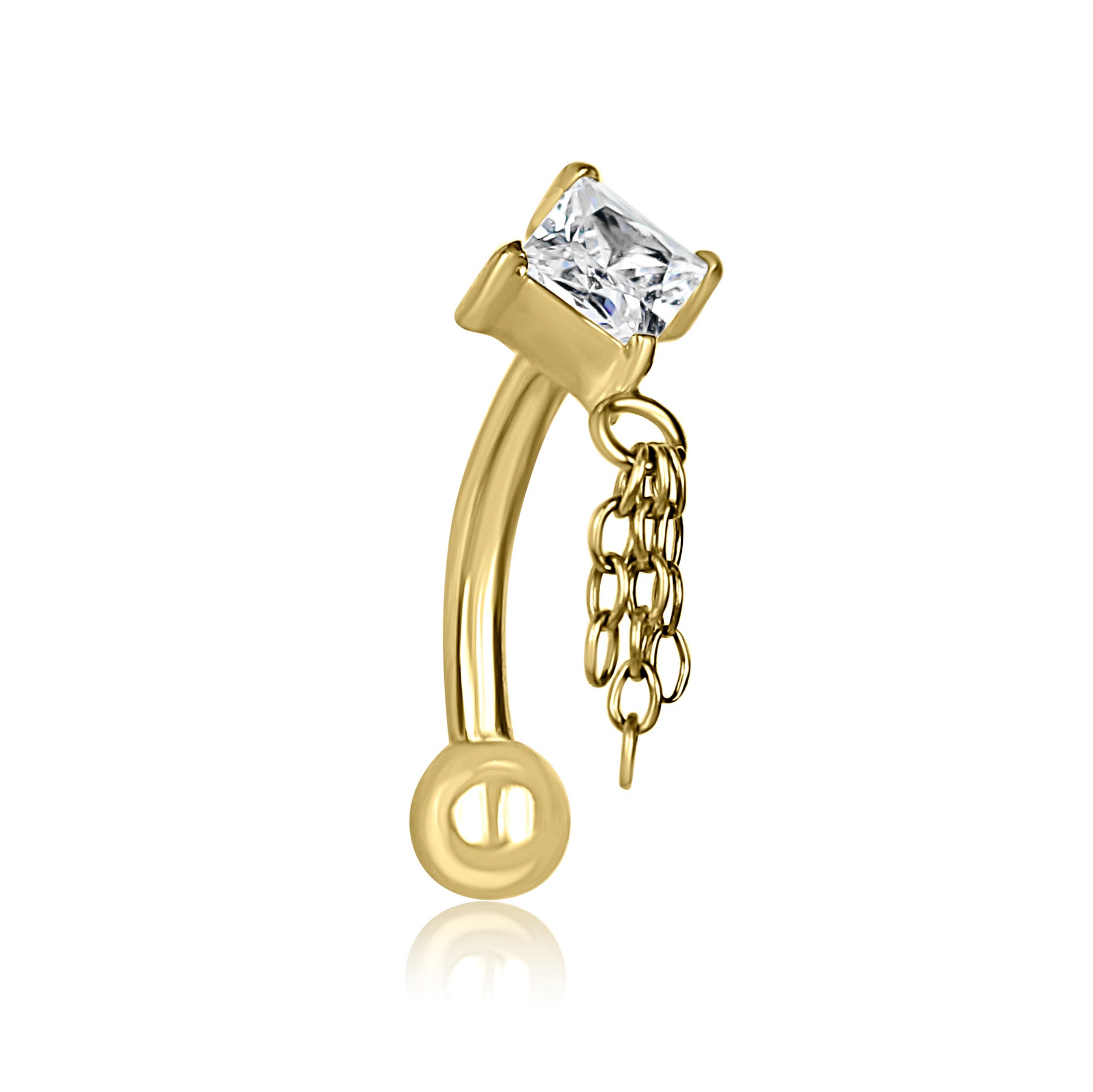 Dangle Curved Rook Barbell | Titanium | Piercing Jewellery