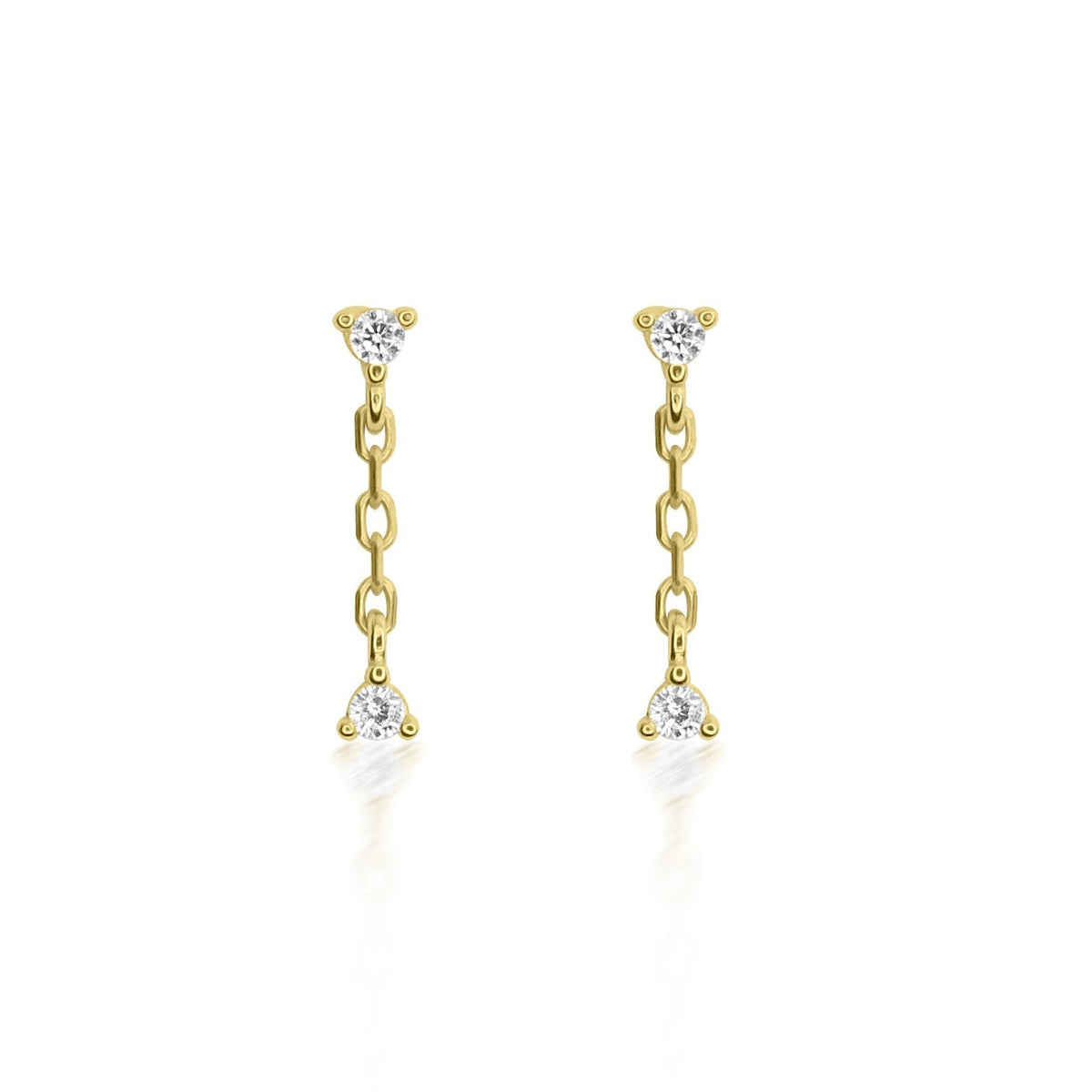 Solitaire Chain Drop Stud | Elegant Piercing Jewellery